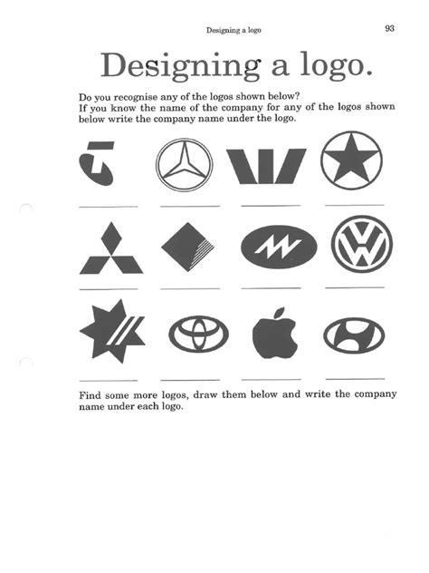 Design A Logo Math Worksheet Pdf