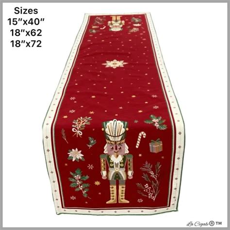 Nutcracker Red Tapestry Runner La Cigale