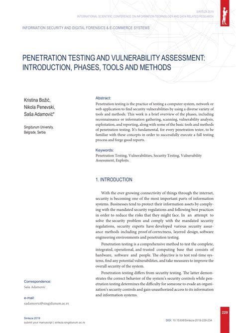 Pdf Penetration Testing And Vulnerability Assessment Introduction