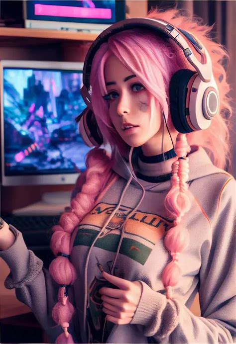 Cute Gamer Girl Photography Midjourney Prompt Promptbase