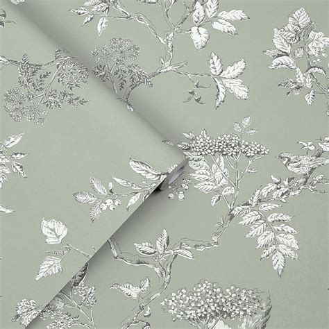 Laura Ashley Ochre Yellow Wood Violet Wallpaper The Online Lighting Store