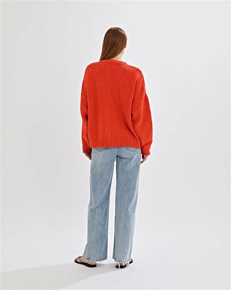Valentina Knit Jumper Red Marl One Mile The Label