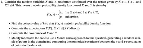1 Consider The Random Variables X And Y Uniformly