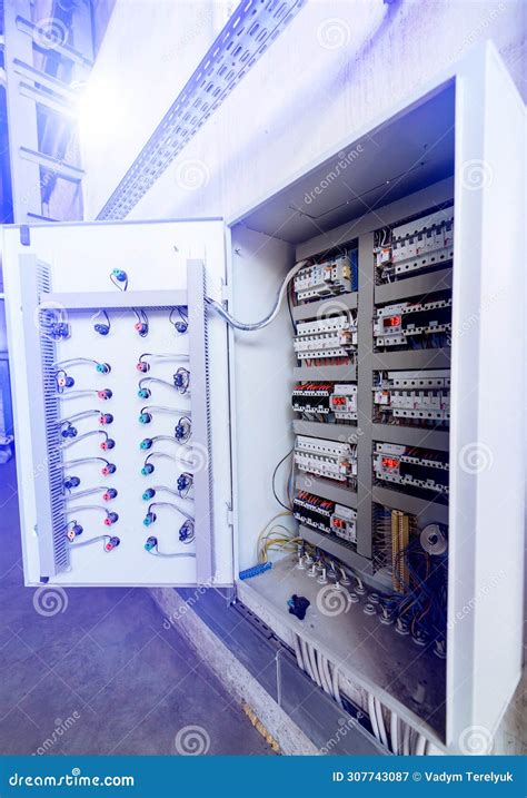 Electrical Panel At A Assembly Line Factory Controls And Switches
