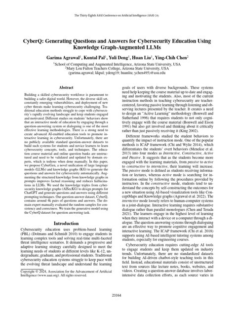 Cyberq Generating Questions And Answers For Cybersecurity Education Using Knowledge Graph