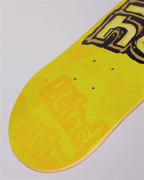 Shop Blind Og Stacked Stamp 775 Skateboard Deck In Yellow Fast