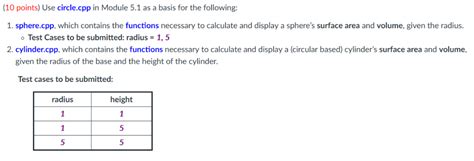 Solved 10 Points Use Circlecpp Module 51 Basis Following 1