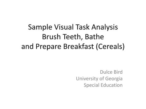 Sample Visual Task Analysis Pptx