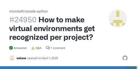 How To Make Virtual Environments Get Recognized Per Project · Microsoft Vscode Python