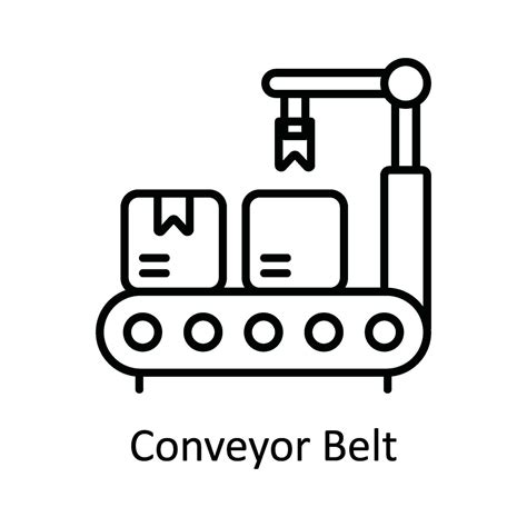 Conveyor Belt Vector Outline Icon Design Illustration Smart Industries