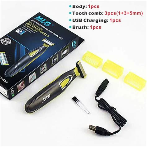 MLG Barbeador El Trico Recarreg Vel Para Homens Barba Lav Vel Aparador Corporal M Quina De