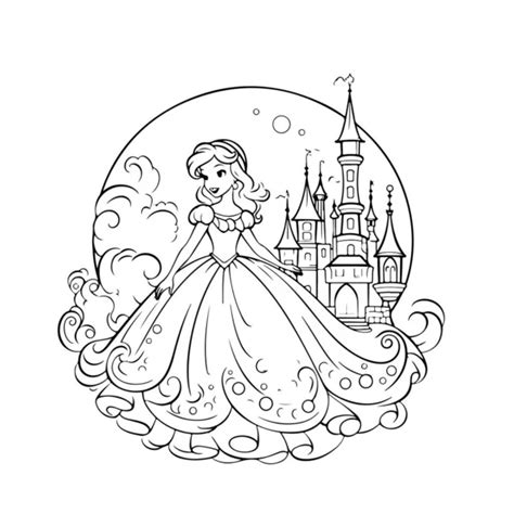 Illustration Princess Coloring Book Concept Stock Vector By ©veronikam