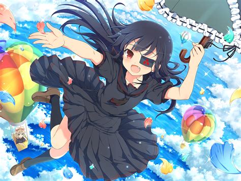 Safebooru 2girls D Aircraft Black Eyepatch Black Hair Black Legwear