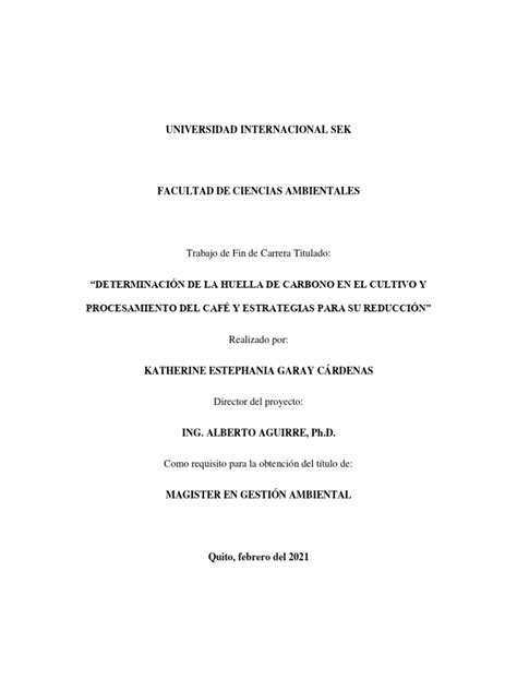 Katherine Estephania Garay Cárdenas Huella De Carbono Pdf Huella De Carbono Gases De