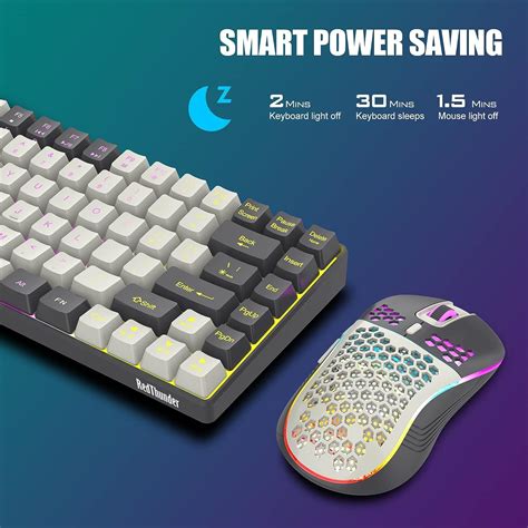 RedThunder K Wireless Keyboard And Mouse Combo RGB Backlit Rechargeable Battery Layout