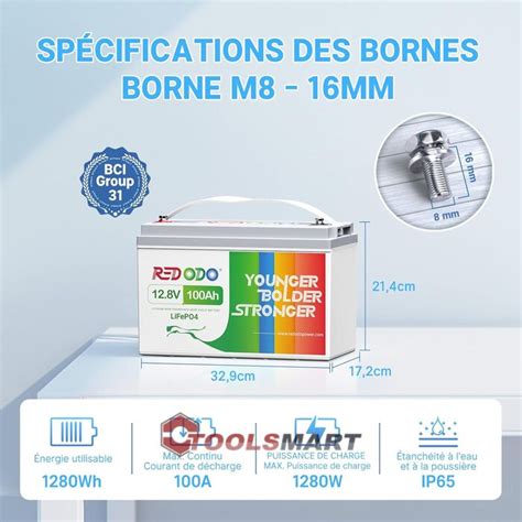 Redodo 12v 100ah Lifepo4 Аккумулятор Lithium 1280wh купить в Украине