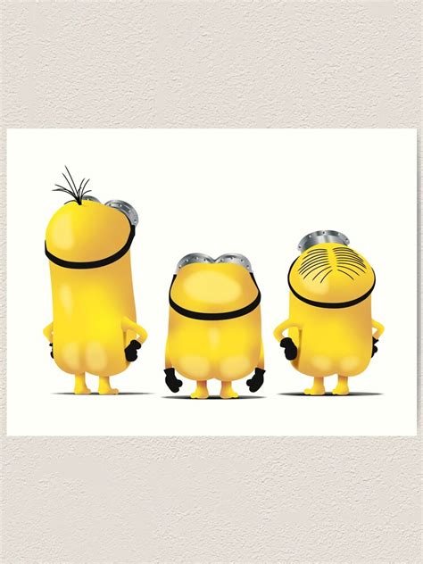 Minions Kevin Bob And Stuart Full Art Print For Sale By Deancoledesign Redbubble