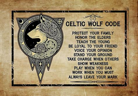 Celtic Wolf Code Poster Wall Art Decor Digital Art By Margaret