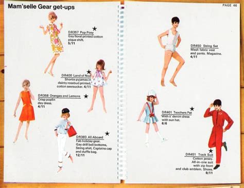 Catalog Illustrations For Mamselle Outfits For Sindy Paul And Patch