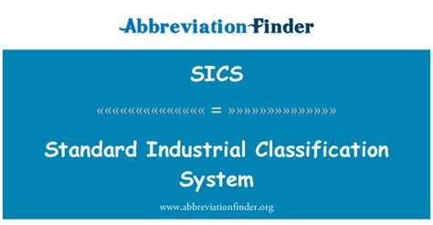 Sics Stands For Standard Industrial Classification System Abbreviation Finder
