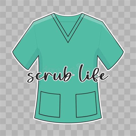 Scrub Life Nursing Sticker Scrub Life Nurse Coat Sticker Stock Vector