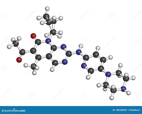 Palbociclib Molecule Molecular Structures Antineoplastic Agents 3d