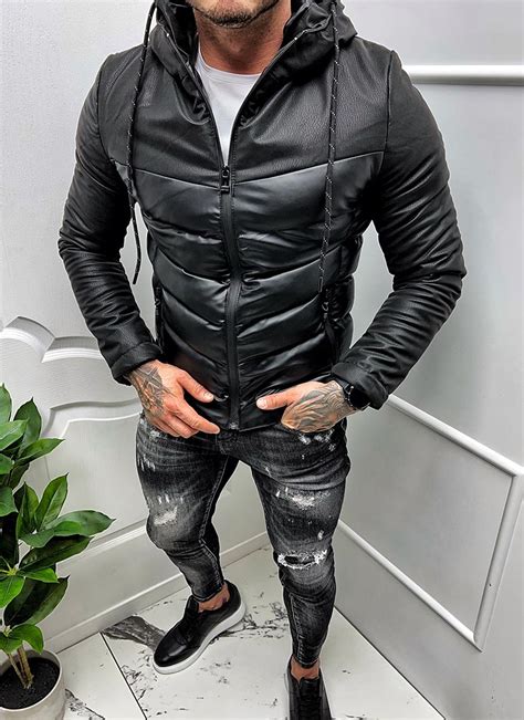 Мъжко бежово яке с качулка K1238 2 Boutique Milano