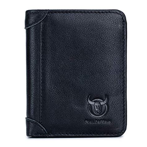 Bullcaptain Wallets For Men Cowhide Leather Rfid Blocking Slim Trifold