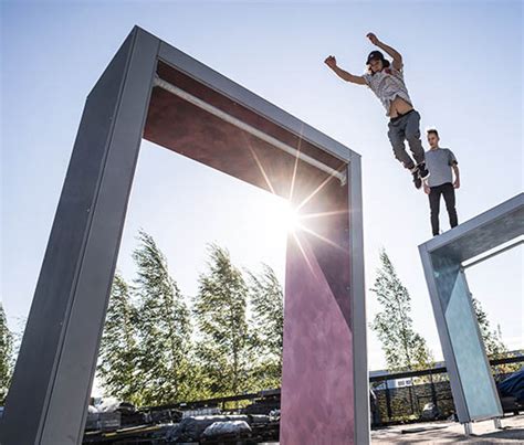 Parkour Male Faces Cool Young Man Doing Parkour Tricks In The City And