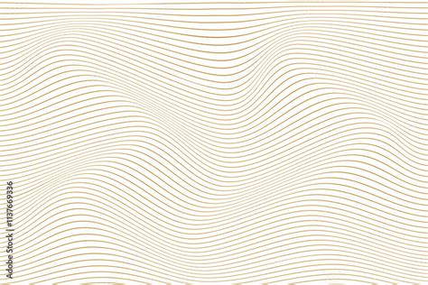Simple Abstract Dark Brown Color Thin Wavy Line Pattern A White