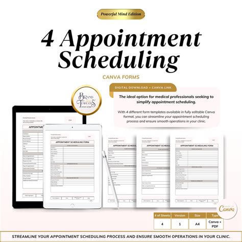 4 Printable Appointment Scheduling Forms Editable Canva Template Etsy