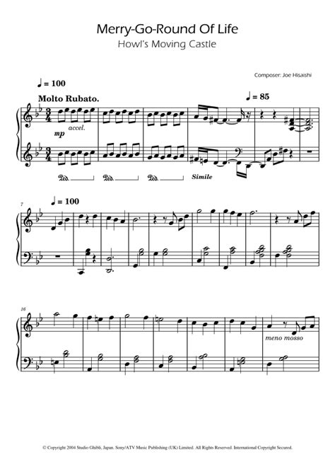 Merry Go Round Of Life Piano Easy Inf Inet