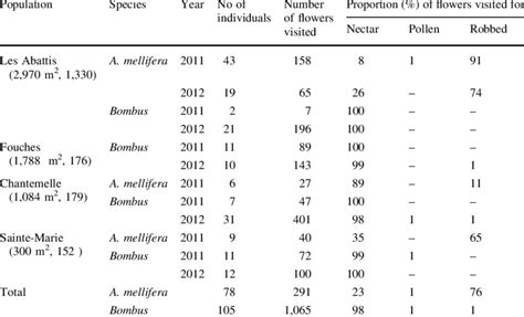 Foraging Behaviour Of Pollinators I E Total Number Of Flowers Visited
