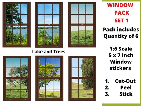 Brown Window Sticker Sets 16 Scale Brown Window Sets For 115 Sized