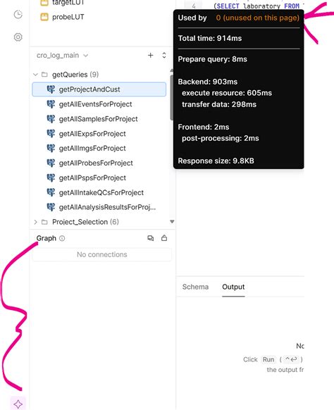Graph Pane On Side Bar And Used By Field When Hovering Over Code Show No Connection Even