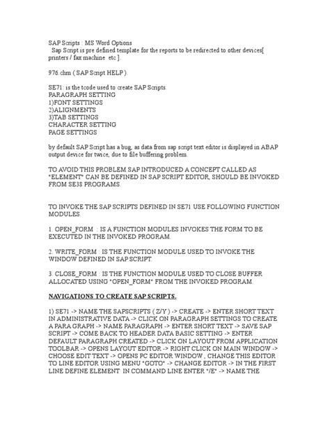 Part3 Sap Scripts Pdf Subroutine Computer Engineering