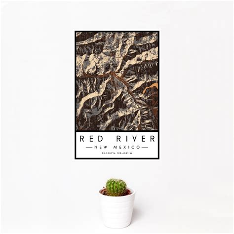 Red River New Mexico Map Print In Ember — Jace Maps
