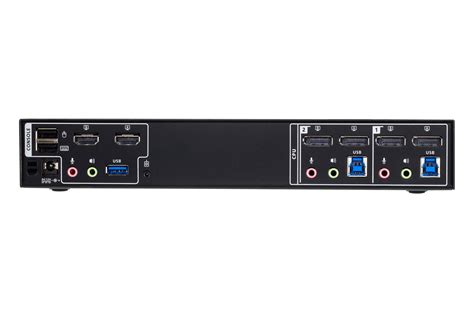 2 Port 4k Displayport Dual Display Mini Matrix Boundless Kvm Switch