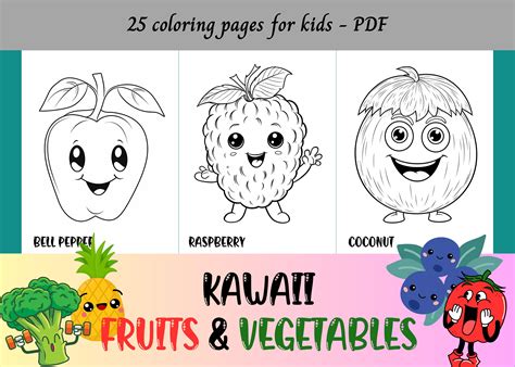 Coloring Pages Of Fruits And Veggies
