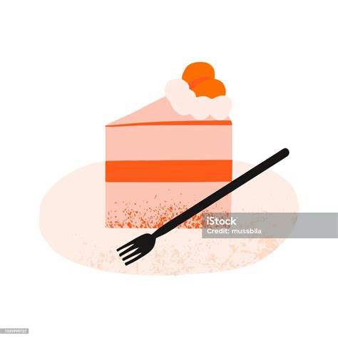 포크와 플레이트 주방용품 만화 낙서 베이커리와 디저트 페이스트리 요소 벡터 일러스트와 카페 요소 슬라이스 케이크 귀여운에 대한 스톡 벡터 아트 및 기타 이미지 Istock