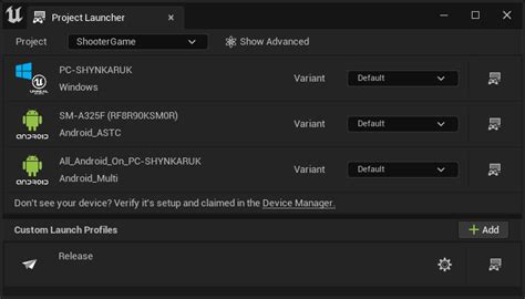 Using The Project Launcher In Unreal Engine Unreal Engine