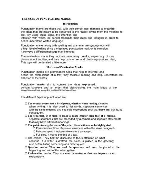 Summary Of Punctuation Marks Pdf Punctuation Comma