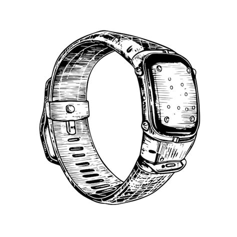 Premium Vector Wearable Tech Vector Drawing Isolated Hand Drawn Engraved Style Illustration