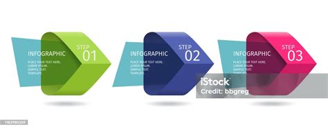 3 단계 옵션 및 유리 요소와 인포 그래픽 화살표 평면 디자인 스타일의 벡터 템플릿입니다 0명에 대한 스톡 벡터 아트 및 기타