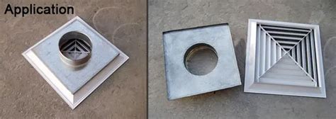 Hvac System Diffuser Galvanized Metal Diffuser Neck Adaptor To Round