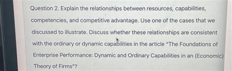 Solved Question 2 Explain The Relationships Between