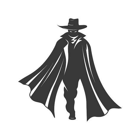 Silhouette Mysterious Man In A Cloak Black Color Only Premium Ai