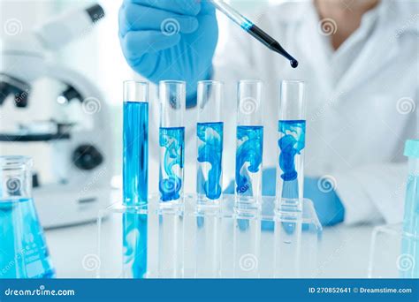 Scientist Analyze Biochemical Samples In Advanced Scientific Laboratory