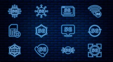 회선 5g 네트워크 Sim 카드 거부 프로세서 위치 및 아이콘을 설정합니다 벡터 0명에 대한 스톡 벡터 아트 및 기타 이미지