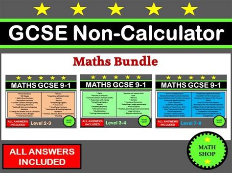 Gcse Non Calculator Bundle Teaching Resources Gcse Math Gcse Maths